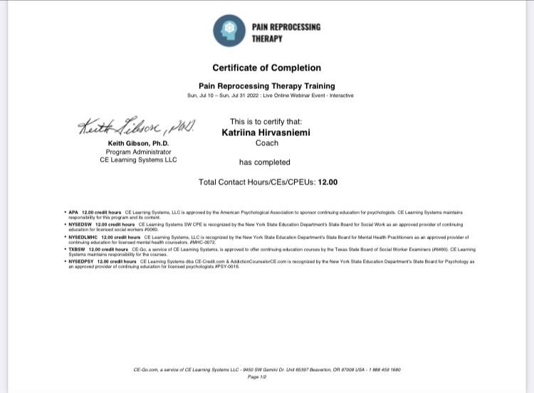 Ammattilaisen todistukset ja sertifikaatit | KH-Coach